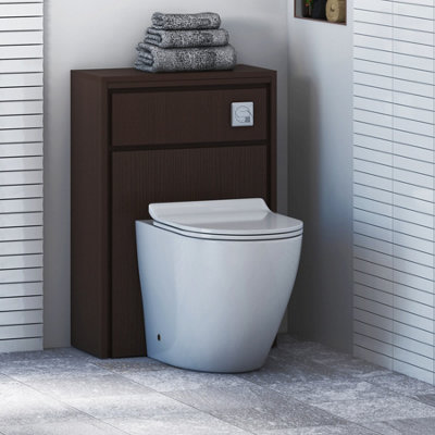 Royal Bathrooms Livora 555mm Walnut Woodgrain BTW WC Unit with Elva ...