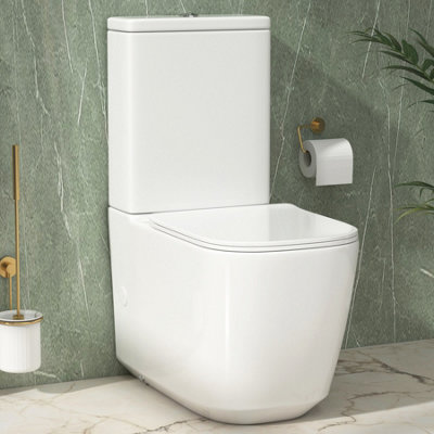 Royal Bathrooms Luton Close Coupled Rimless Toilet and Slim Soft Close ...