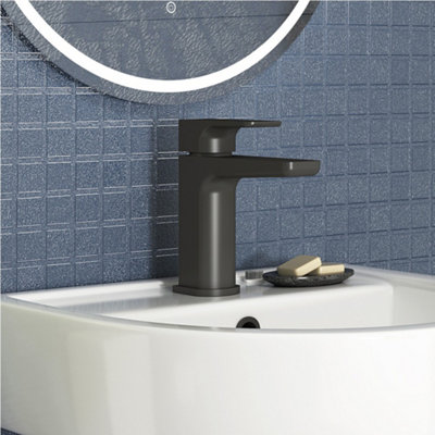 Royal Bathrooms Muro Mono Basin Mixer Tap Sleek Design - Matt Black