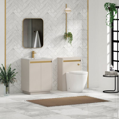 Royal Bathrooms Orion 600mm Warm Taupe 2 Door Floor Standing Vanity ...