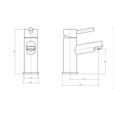 Royal Bathrooms Plan Mono Basin Mixer Tap contemporary Design With Push ...