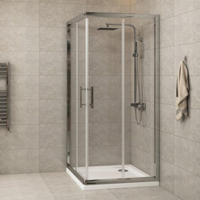 Royal Bathrooms Plaza 700 x 700mm Square Corner Entry Shower Enclosure ...