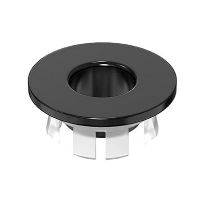 ROYAL BATHROOMS ROUND OVERFLOW COVER - MATT BLACK