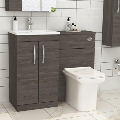 Royal Bathrooms Turin 1000mm Grey Elm 2-Doors Minimalist Basin with ...