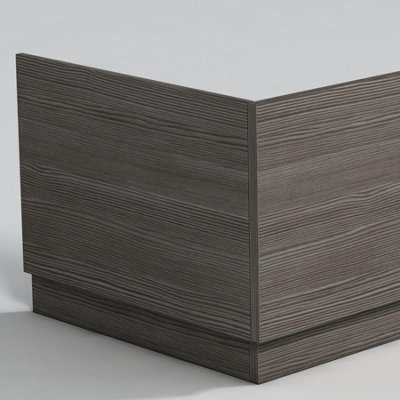 Royal Bathrooms Turin 700mm Grey Elm MDF Straight Shower Bath End Panel ...
