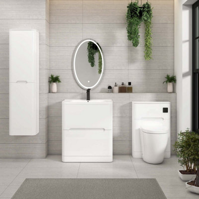 Royal Bathrooms Venice 700mm Gloss White Floor Standing Vanity Unit 2 ...