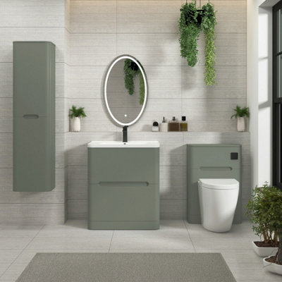 Royal Bathrooms Venice 700mm Matt Green Floor Standing Vanity Unit 2 ...