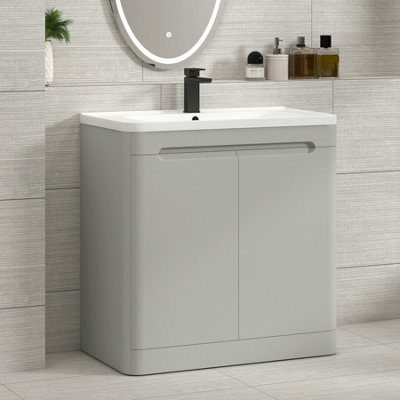Royal Bathrooms Venice 800mm Matt Dove Grey Floor Standing Vanity Unit ...