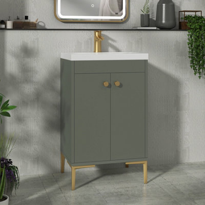 Royal Bathrooms Verona 500mm Matt Green Floor Standing Bathroom Vanity ...
