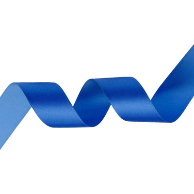 Royal Blue Double Sided Satin Ribbon Polyester Ribbon Roll, 25mm x 10 ...