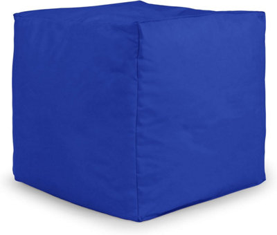 Royal Blue Outdoor Bean Bag Footstool Pouffe Water-Resistant 40x40cm