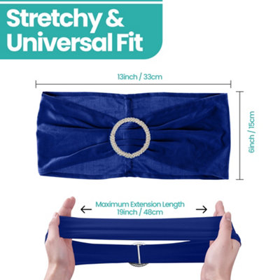 Royal Blue Spandex Chair Band with Slider Buckle Stretchy Chair Band ...