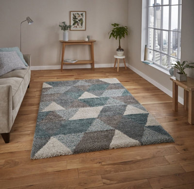Royal Nomadic 7611 Grey/Teal Rug 160 x 220 | DIY at B&Q