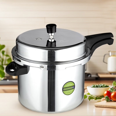 Royalford 10L Aluminium Pressure Cooker with Induction Base Cooking Steamer