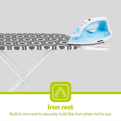 Royalford 114x33cm Ironing Board, Adjustable Height & Iron Rest ...