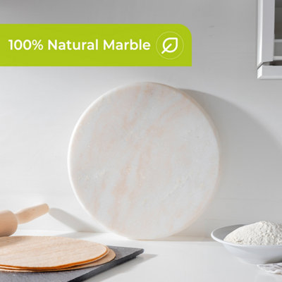 Royalford 11inch White Marble Round Chapati Roti Rolling Board Cheese ...