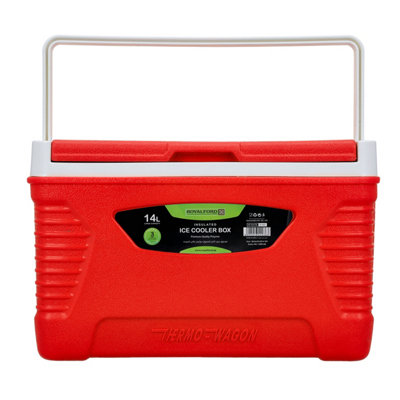 Royalford 14L Ice Cooler Box with Trolley Handle for Picnic Camping, Red