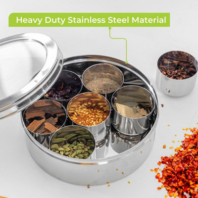 Royalford 20 CM Spice Container Masala Dabba With 7 Compartments
