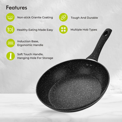 Royalford 24Cm Smart Fry Pan with Durable Granite Coating, Forged ...