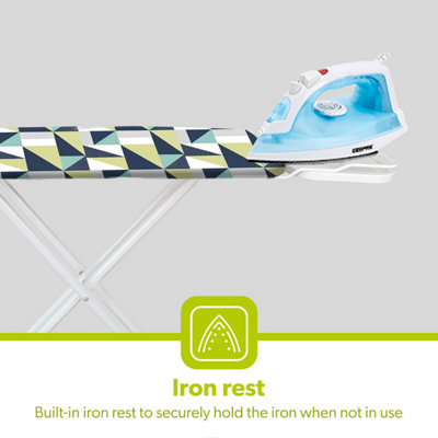 Royalford Foldable Ironing Board, Adjustable Height & Iron Rest Cotton ...