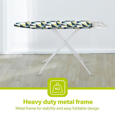Royalford Foldable Ironing Board, Adjustable Height & Iron Rest Cotton ...