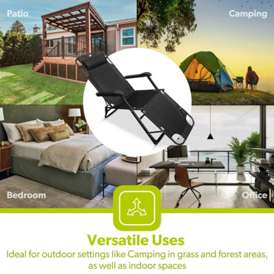 ROYALFORD Folding Camping Chair for Adults, Portable Reclining Camp ...