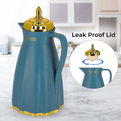 Royalford Insulate Vacuum Flask Tea Carafe 1L Airport Jug, Blue