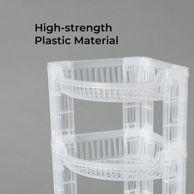 Royalford Kitchen Corner Vegetable Basket 4 Tier Transparent Rack ...