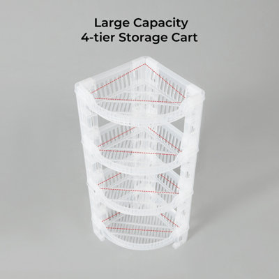 Royalford Kitchen Corner Vegetable Basket 4 Tier Transparent Rack ...