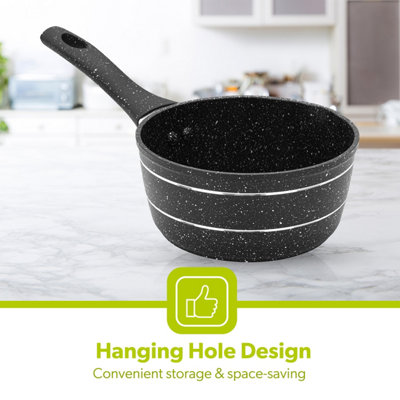 Royalford Milk Pan, 16 Cm Small Multipurpose Saucepan Non-Stick Granite ...