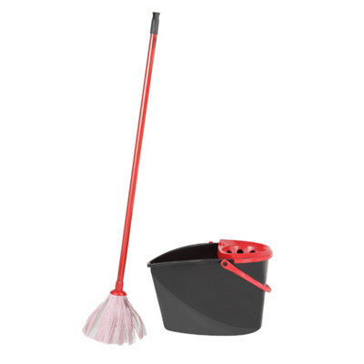 Royalford Mop and Bucket Set - 14L Mop Bucket, Non-Wooven Mop Head For ...