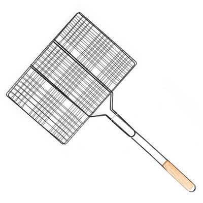 Royalford Portable Wire Mesh BBQ Grill Basket Foldable Iron Grilling ...