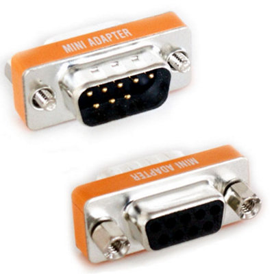 RS232 9 Way Male to Female Null Modem Adapter Connector Serial Pin DB9 ...