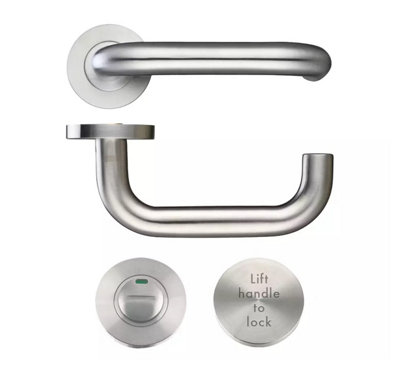 RTD Lift to Lock Disabled Facility Indicator Set Satin Stainless Steel