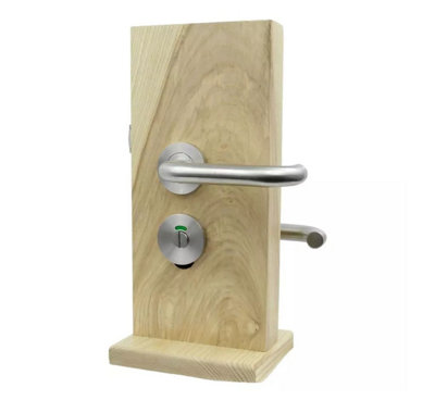 RTD Lift to Lock Disabled Facility Indicator Set Satin Stainless Steel