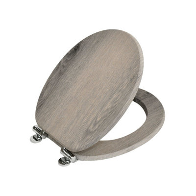 RTS Grey Oak MDF Soft Close Toilet Seat