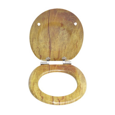 RTS Rustic Wood MDF Soft Close Toilet Seat