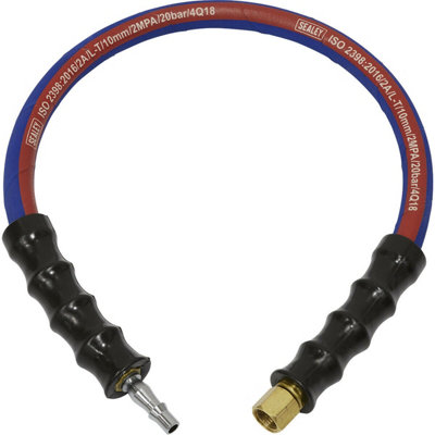 Rubber Air Leader Hose - 600 x 10mm - Tailpiece and 1/4 Inch BSP Union ...