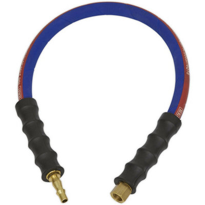 Rubber Air Leader Hose - 600 x 8mm - Tailpiece and 1/4 Inch BSP Union ...