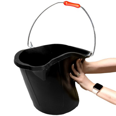 Rubber Black 14L Bucket 3 Gallon - Pack of 2