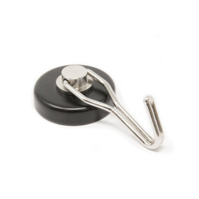 Rubber Coated Ferrite Pot Magnet with Swivel Hook for Hanging, Holding ...