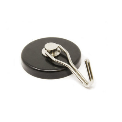 Rubber Coated Ferrite Pot Magnet with Swivel Hook for Hanging, Holding ...