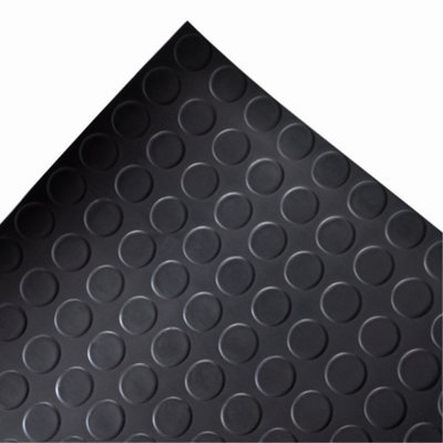 Rubber Flooring Matting - 1.8m x 4m x 3mm - Coin - Workshop Garage Shed Van