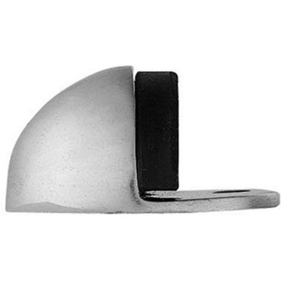 Rubber Tip Floor Mounted Oval Doorstop 45x26mm Polished Chrome Half ...