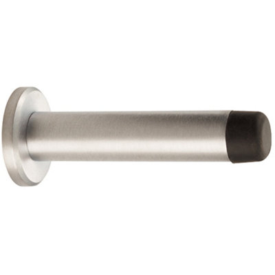 Rubber Tip Smooth Wall Mounted Doorstop Satin Chrome 83mm Cylinder Door ...