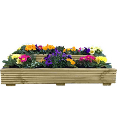 RUBY 2 TIER WOODEN PLANTER RUBY MULTI-LEVEL GARDEN PLANT BOX FOR ...