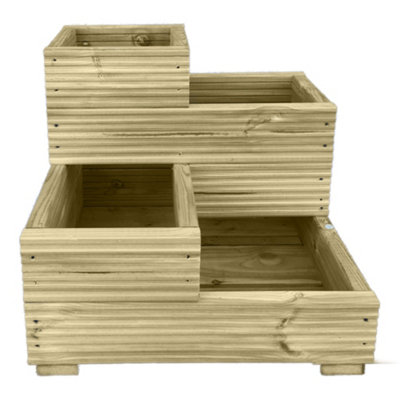 Ruby 4 Tier Large Wooden Planter Ruby Multi-Level Garden Planter Box ...