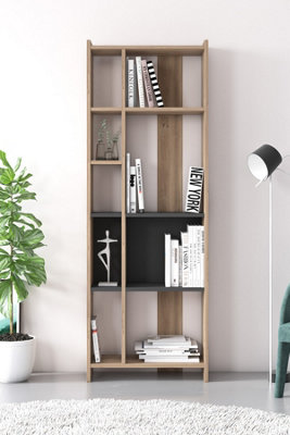 Ruby Bookcase with 9 Compartments Display Unit, 59 x 27 x 165 cm Free ...