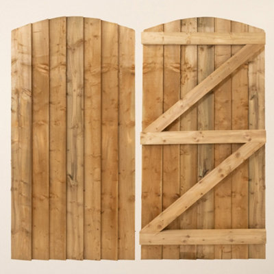 Ruby Curved Featheredge Side Gate 1.8m Ruby Pressure Treated Wooden ...