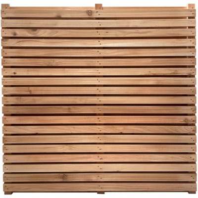 Ruby Double Sided Cedar/Larch Horizontal Slatted Panel Ruby Stylish Fencing Panel Cedar 900mm ...